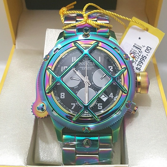 Invicta | Accessories | Left In Stocknew Iridescent Steel Caged Watch ...